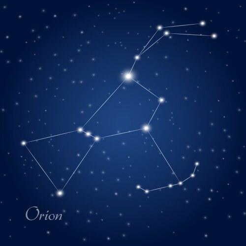 Orion constellation in night sky Royalty Free Vector Image