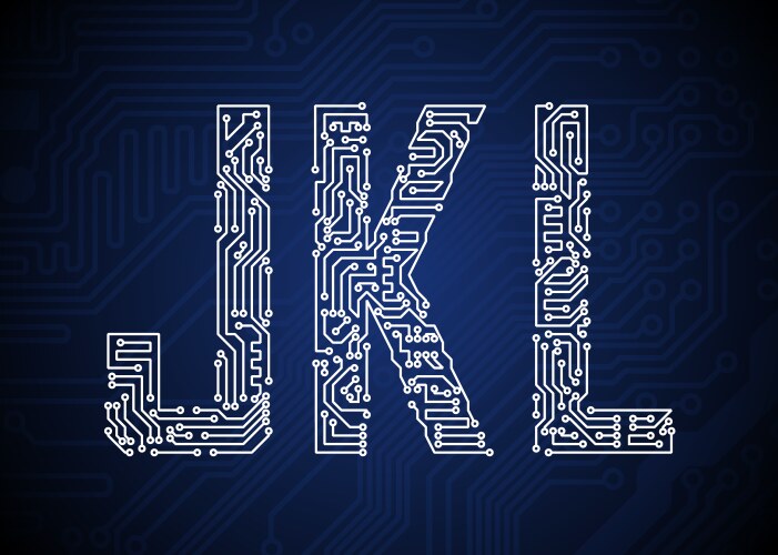 Pcb letter and digits Royalty Free Vector Image