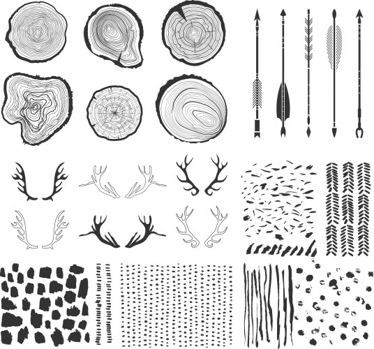 Set of natural elements Royalty Free Vector Image