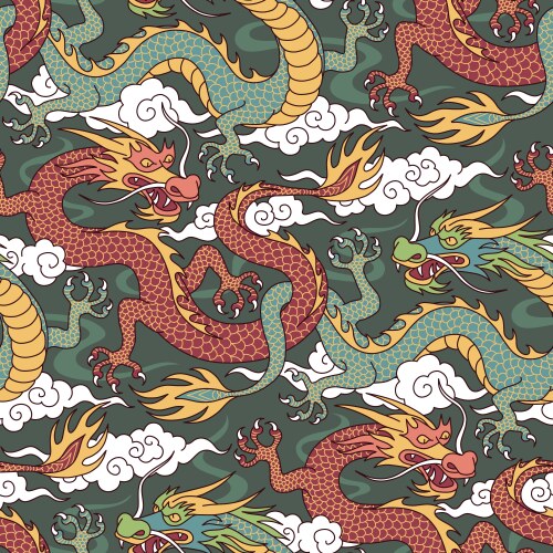 Chinese dragon color Royalty Free Vector Image