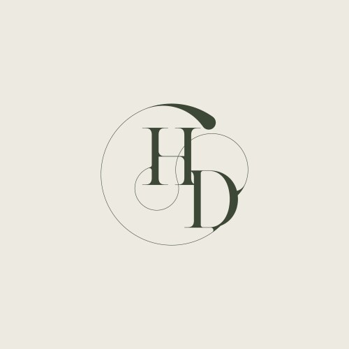 Feminine wedding style beautiful monogram Vector Image