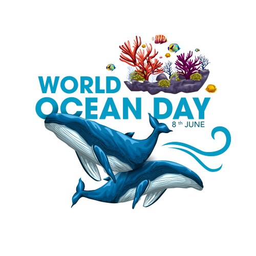 Save our oceans world day design Royalty Free Vector Image