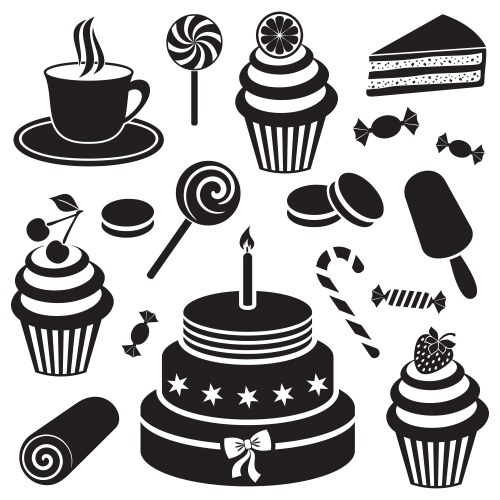 Set of sweets Royalty Free Vector Image - VectorStock