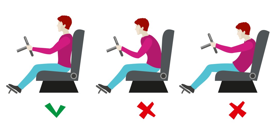 Driver Posture: Correct & Incorrect – Royalty-Free Vector | VectorStock