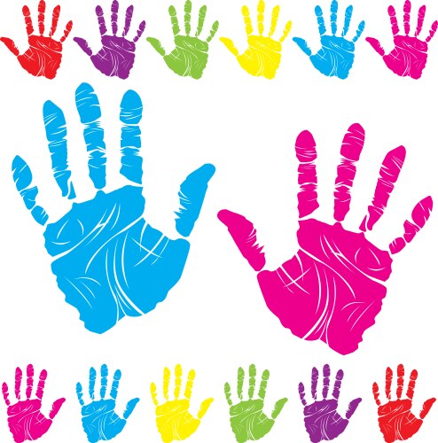 Hand print icon 4 colors Royalty Free Vector Image