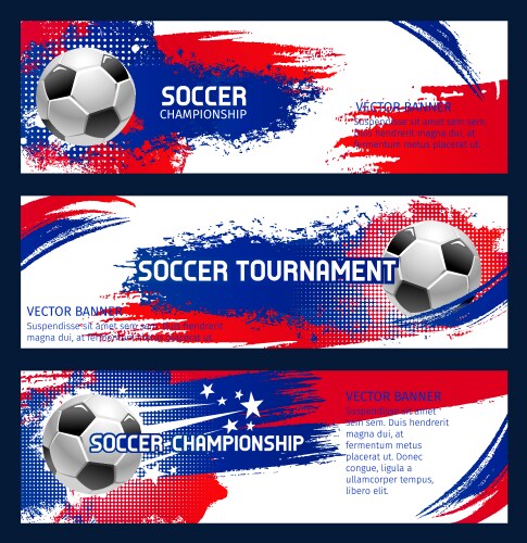 Soccer design banners Royalty Free Vector Image