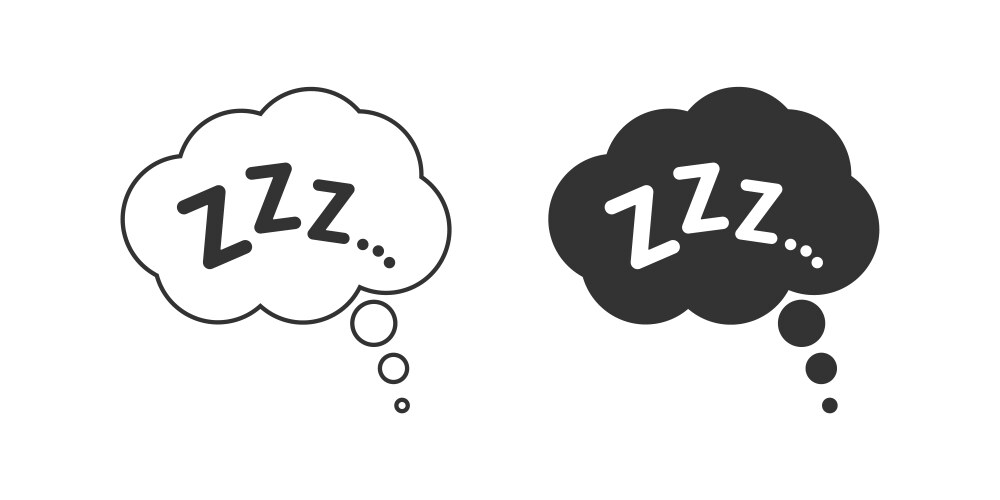 Sleep comic speech bubble zzz Royalty Free Vector Image