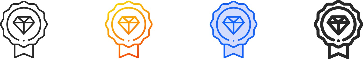 Best seller iconthin linear gradient blue stroke Vector Image