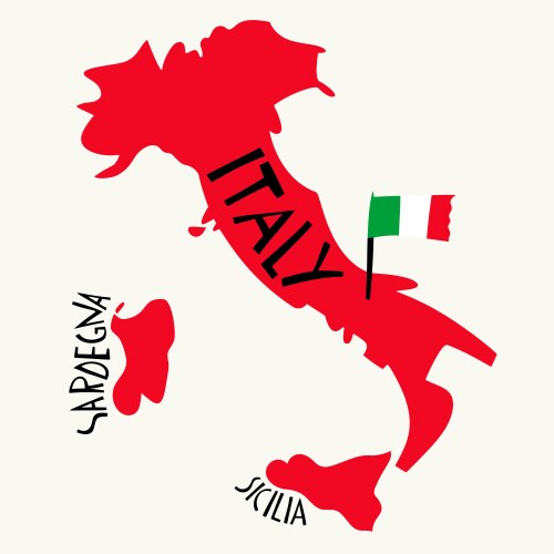 Simplified map of italy outline with slightly Vector Image