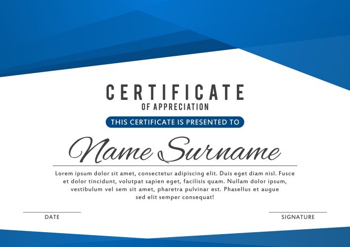 Blue Certificate Template Border Vector Images (over 6,700)