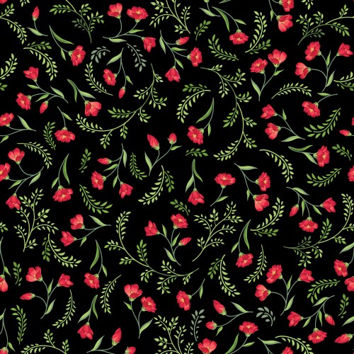 Floral seamless pattern beautiful dark background Vector Image
