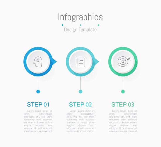 Infographic 3 options design elements Royalty Free Vector