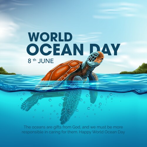 Save Our Oceans World Day Design Royalty Free Vector Image