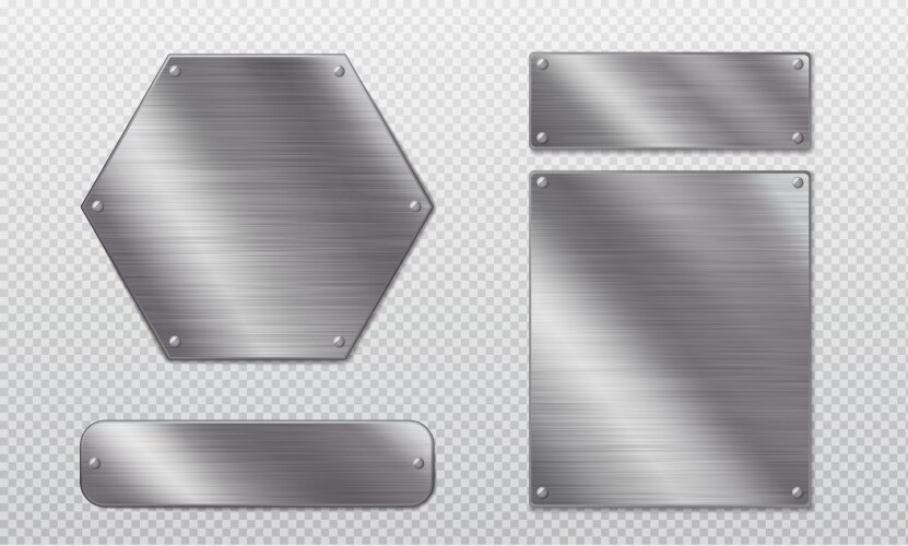 Steel metal tag plate with borders and rivets Vector Image