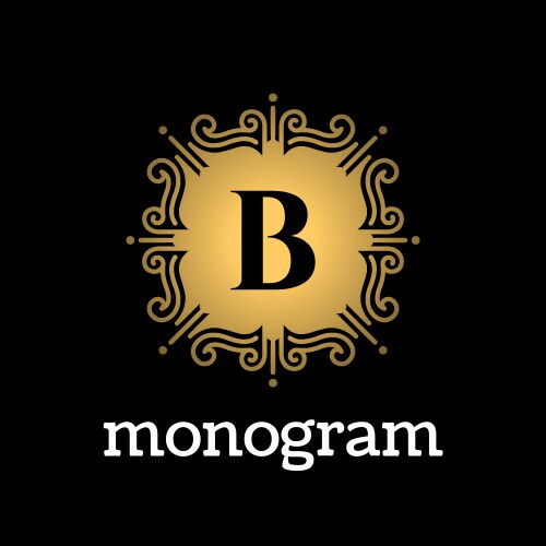 Vintage monogram frame template Royalty Free Vector Image