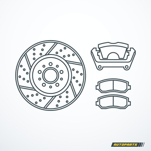 Car brake disc icon set Royalty Free Vector Image