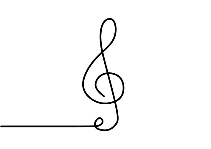 Continuous one single line of music notes symbol Vector Image