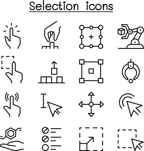 Process data analysis icon set in thin line style Vector Image