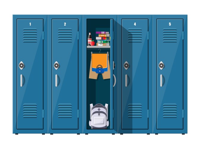 Red school lockers Royalty Free Vector Image - VectorStock