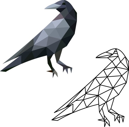 Raven on a branch Royalty Free Vector Image - VectorStock
