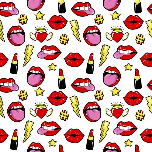 Seamless background stickers pins patches Vector Image