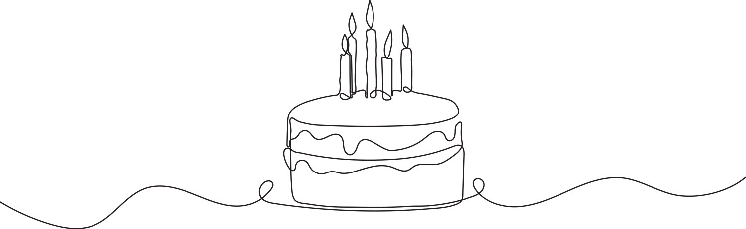 Cake Elegant Line Drawing Vector Images (over 210)