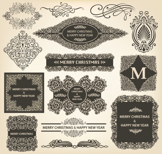 Elegant victorian letterhead flourishes Royalty Free Vector