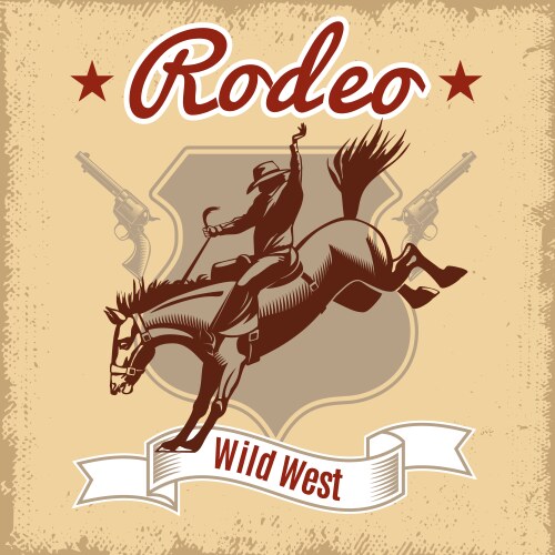 Cowboy rodeo show advertising template Royalty Free Vector