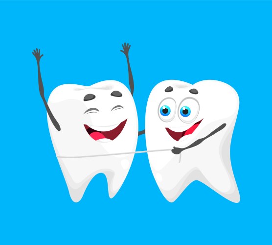 Teeth grow funny characters tooth growing in gums Vector Image
