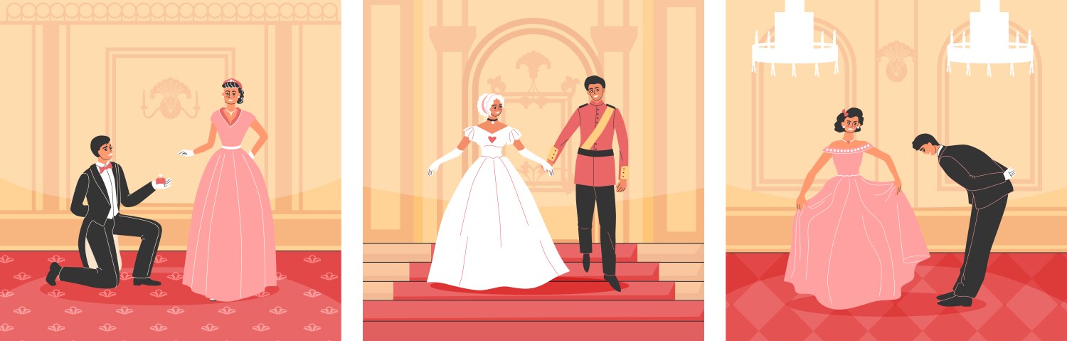 Royal ball collage Royalty Free Vector Image - VectorStock