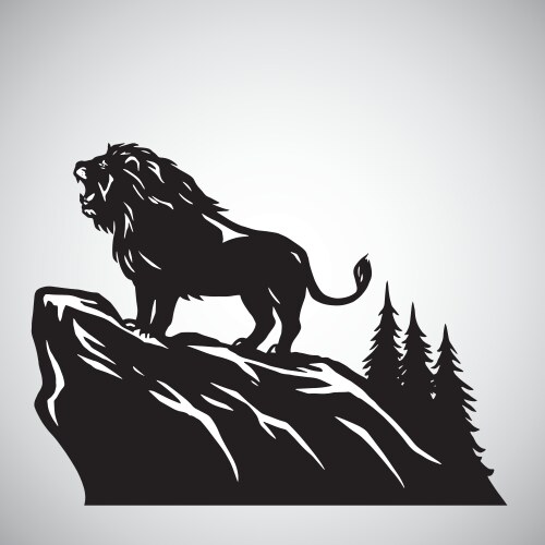 Wild lion icon logo mascot template Royalty Free Vector