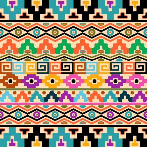 Abstract geometric seamless aztec pattern Vector Image