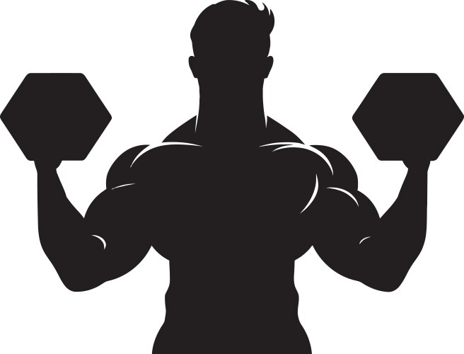 Body beast black muscle man symbol power emblem Vector Image