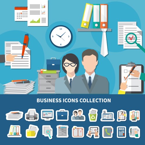 Office gadgets set Royalty Free Vector Image - VectorStock