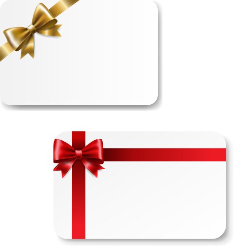Blank gift card template with bow and ribbon Vector Image