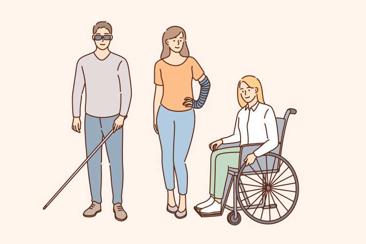 People with disabilities Royalty Free Vector Image