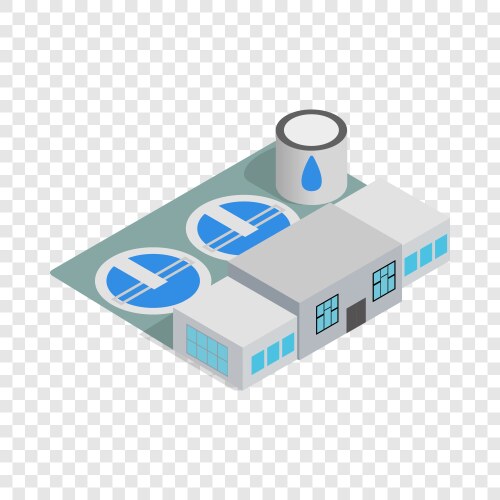 Waste water treatment plant isometric icon Vector Image