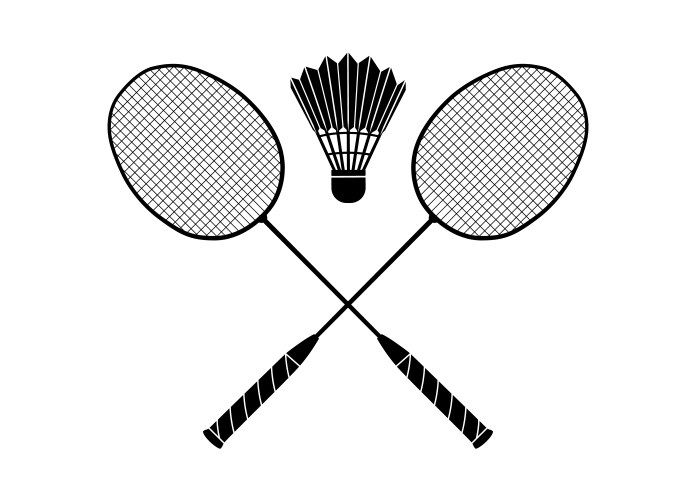 Badminton rackets with shuttlecock sports Vector Image