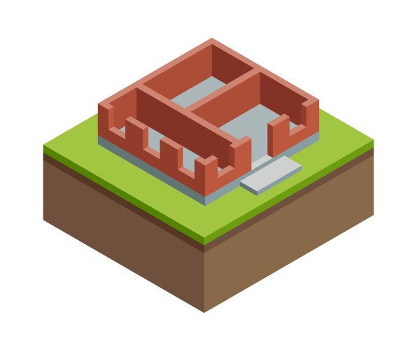 Isometric House Construction Stages Royalty Free Vector