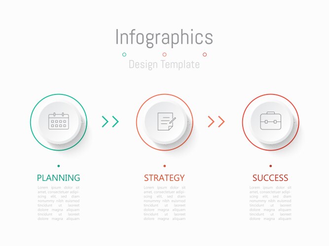 Infographic 3 options design elements Royalty Free Vector