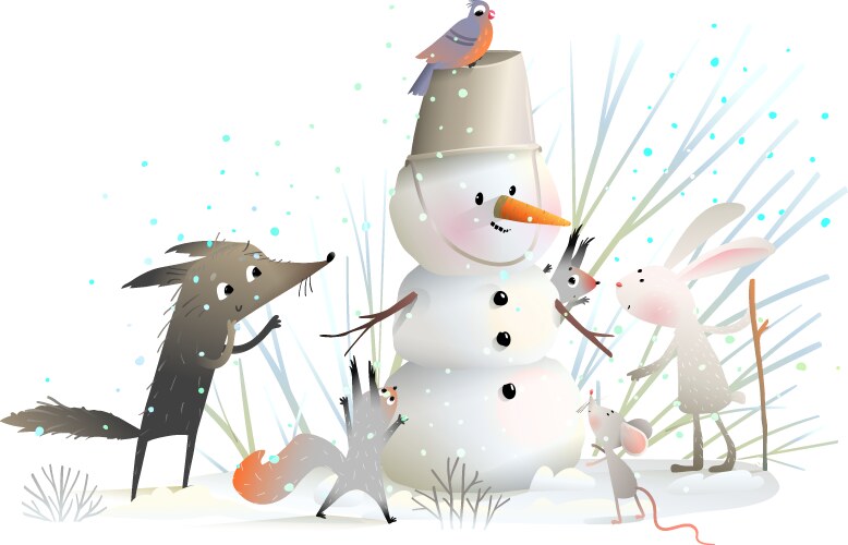 Kids playing in snow clipart Vector Images & Graphics for Commercial ...