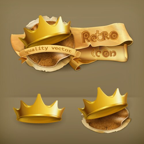 Golden crown Royalty Free Vector Image - VectorStock