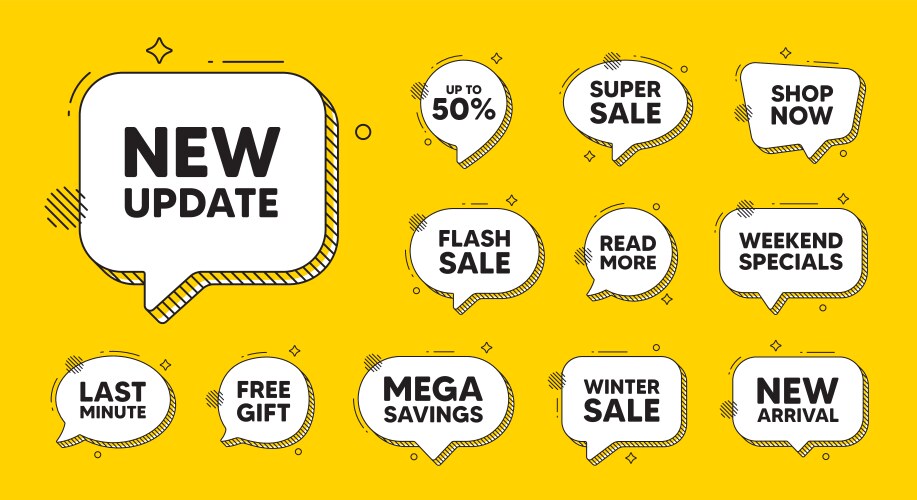 New update icon special offer sign birthday Vector Image