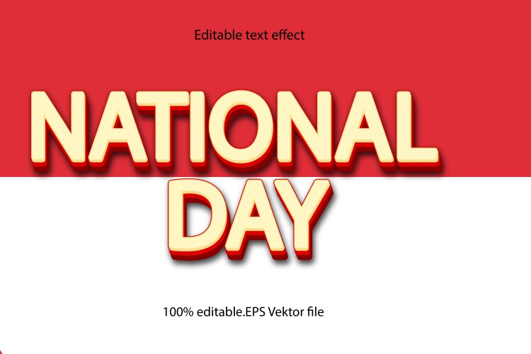 Day editable text effect Royalty Free Vector Image