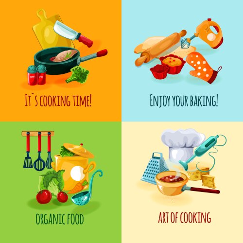 Chef and cooking concept Royalty Free Vector Image