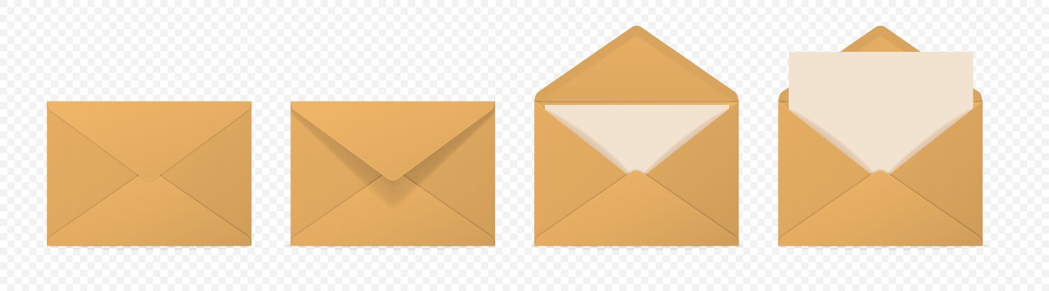 White envelopes with blank letter folded Vector Image