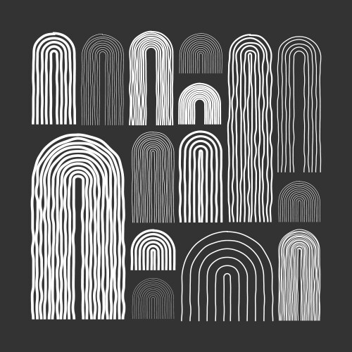 Mid century arch elements modern geometric shapes Vector Image