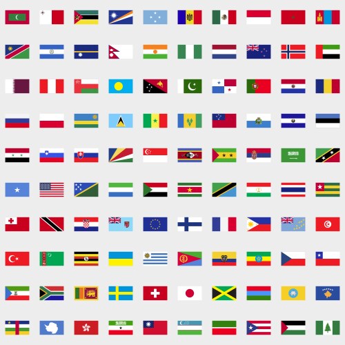 All official national flags of the world Vector Image