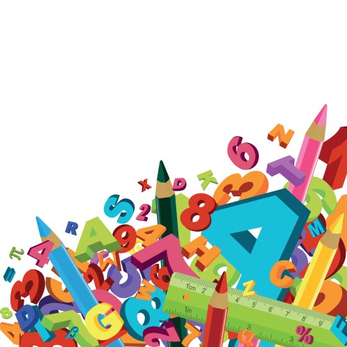 Word design for school subject mathematics Vector Image