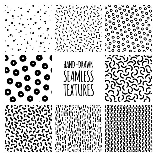 Hand drawn patterns set Royalty Free Vector Image